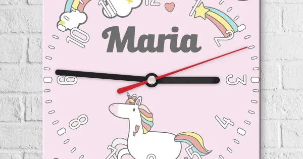 Ceas de perete patrat pentru camera Fetitei