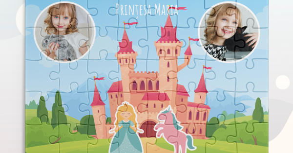 Puzzle personalizat pentru copii cu Printese