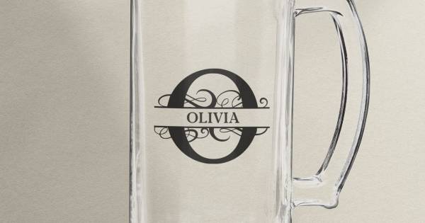 Halba de bere personalizata - Cu initiala si nume