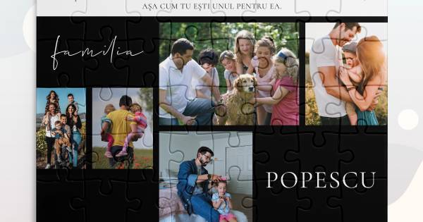 Puzzle personalizat cu poze de familie si citat