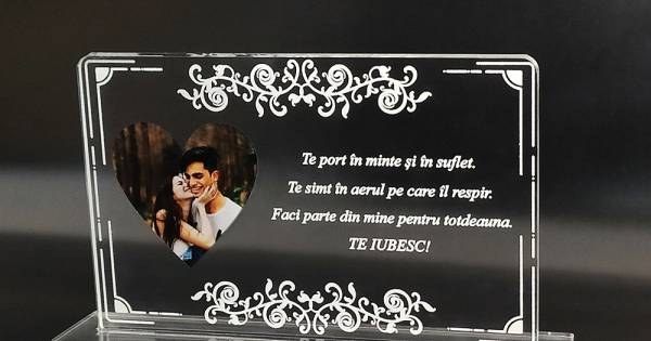 Trofeu Personalizat Cu Mesaj Si Poza